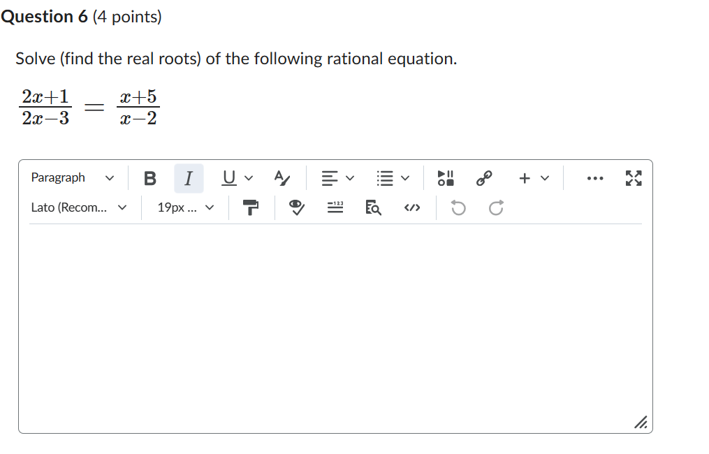 Solved Question 6 (4 ﻿points)Solve (find the real roots) ﻿of | Chegg.com