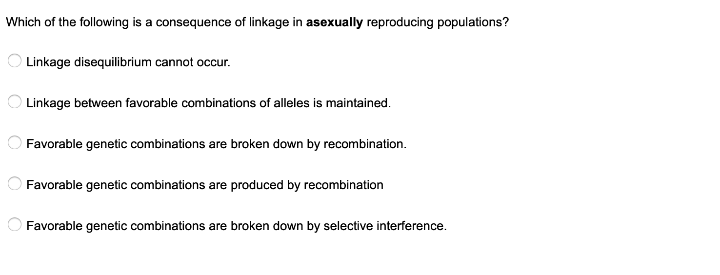 Solved Which of the following is a consequence of linkage in | Chegg.com