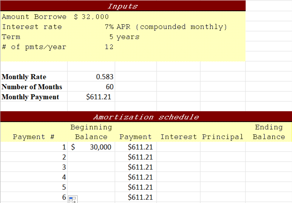 Calculate the monthly rate, number of months, and | Chegg.com