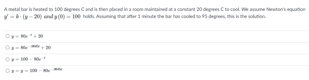 Solved A metal bar is heated to 100 degrees C and is then | Chegg.com