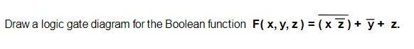 Solved Draw a logic gate diagram for the Boolean function | Chegg.com