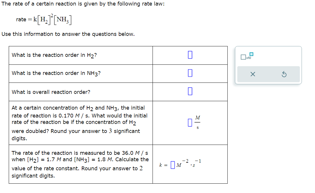 [Solved]: The rate of a certain reaction is given by the f