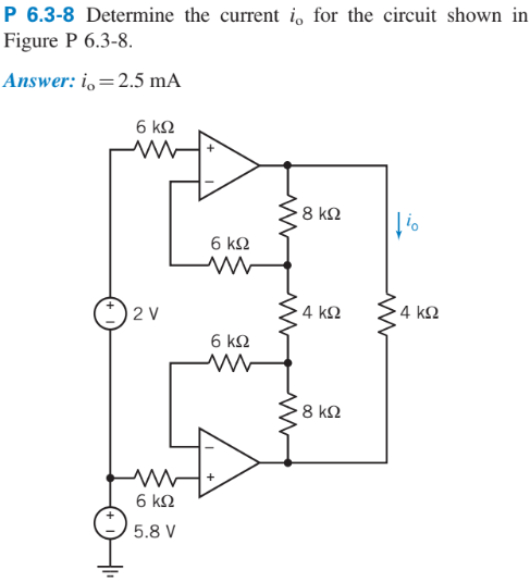 Solved P 6.3-8 ﻿Determine the current io ﻿for the circuit | Chegg.com