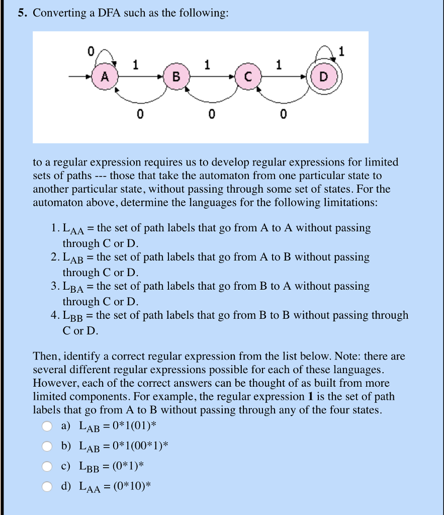 Solved 1. Consider the following identities for regular | Chegg.com
