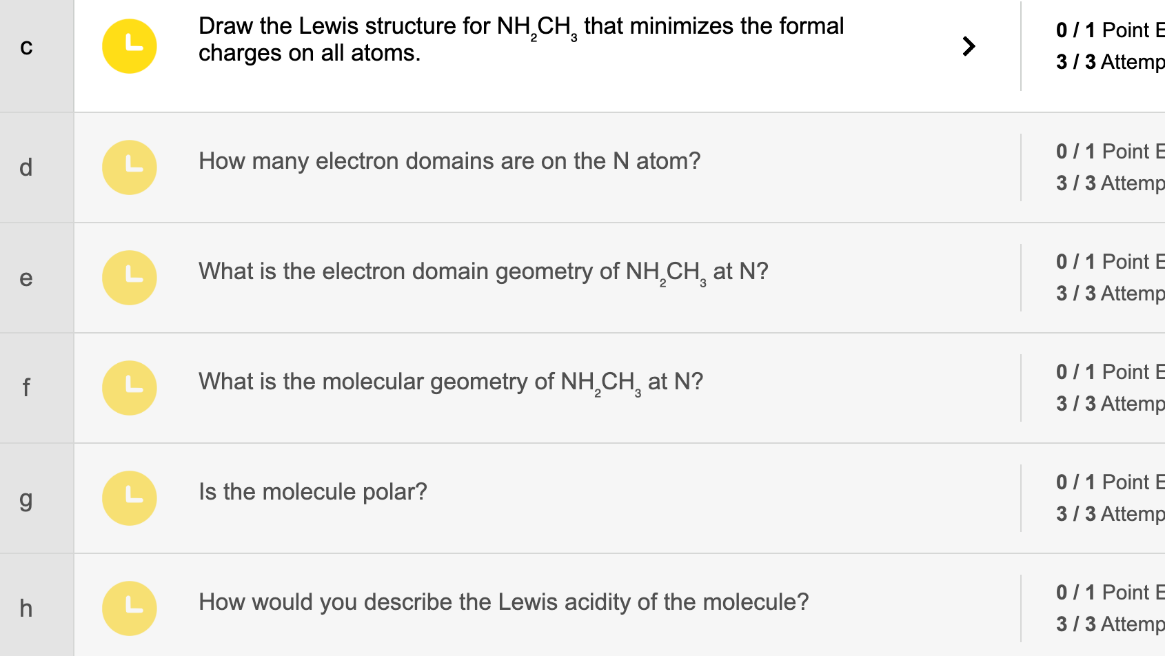 Solved Draw the Lewis structure for NH2CH3 that minimizes | Chegg.com