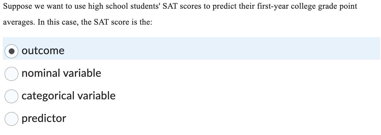 Solved Suppose we want to use high school students' SAT | Chegg.com