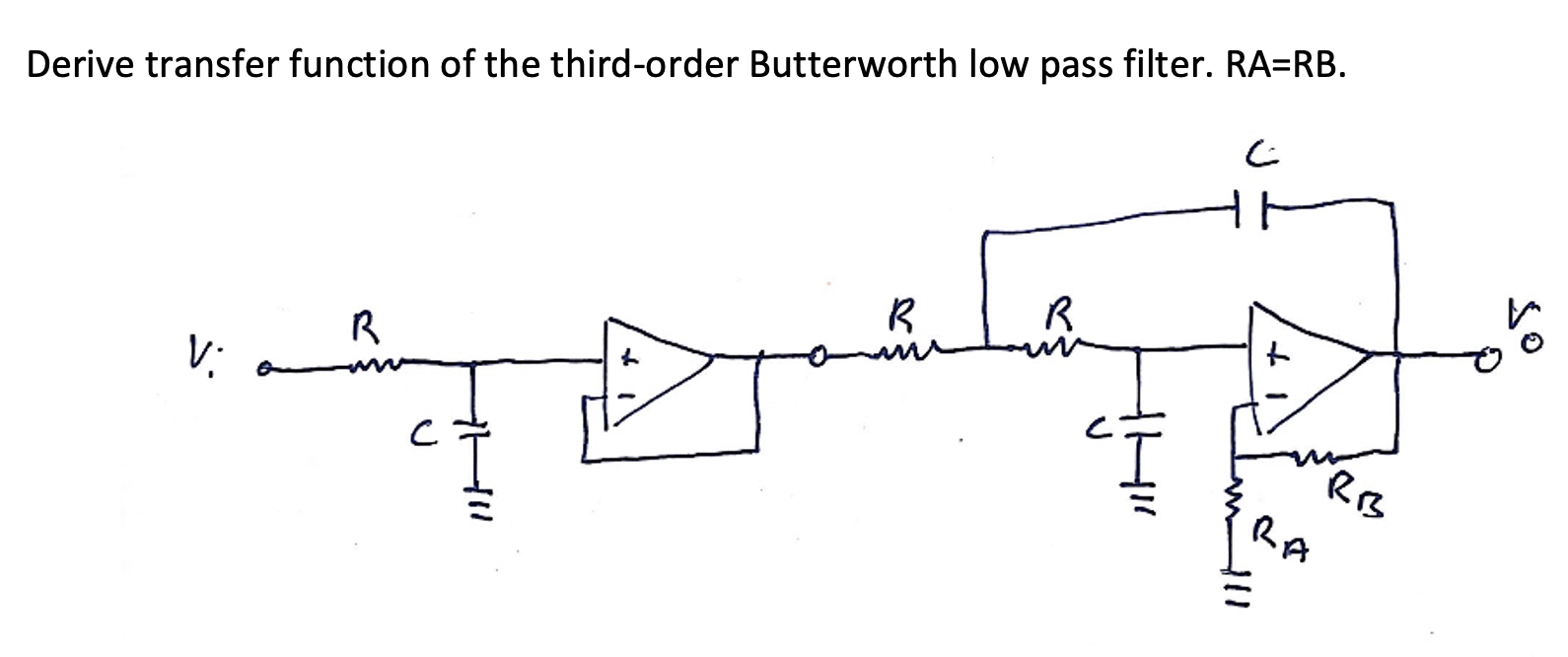 Solved Derive transfer function of the third-order | Chegg.com