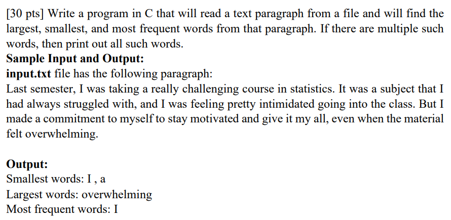 Solved Please answer this question in C language and as | Chegg.com