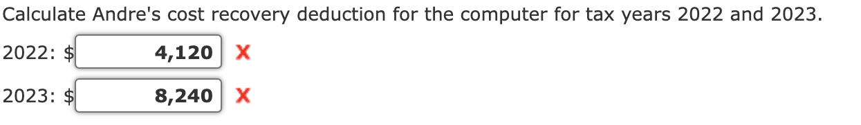 Solved Exercise 8-22 (Algorithmic) (LO. 2) Andre acquired a | Chegg.com