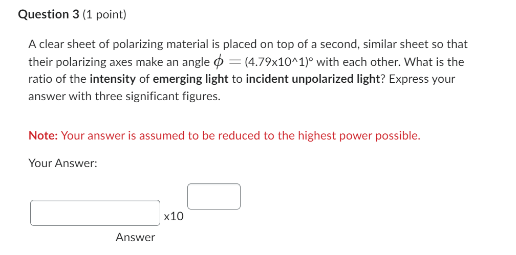 Solved A clear sheet of polarizing material is placed on top | Chegg.com