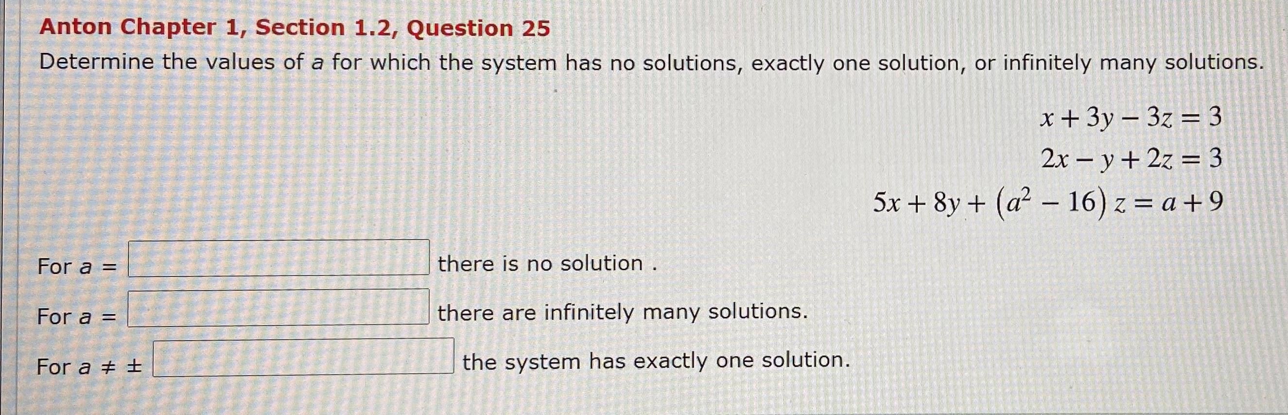 Solved Anton Chapter 1, Section 1.2, Question 25 Determine | Chegg.com