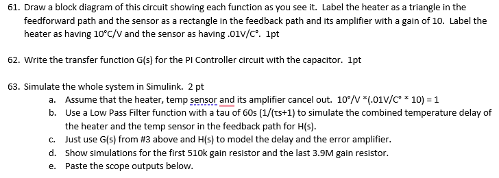61. Draw a block diagram of this circuit showing each | Chegg.com
