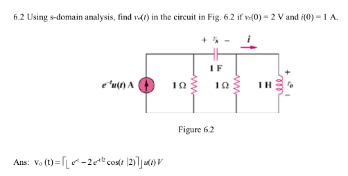 Solved 6.2 Using s-domain analysis, find vo(t) in the | Chegg.com