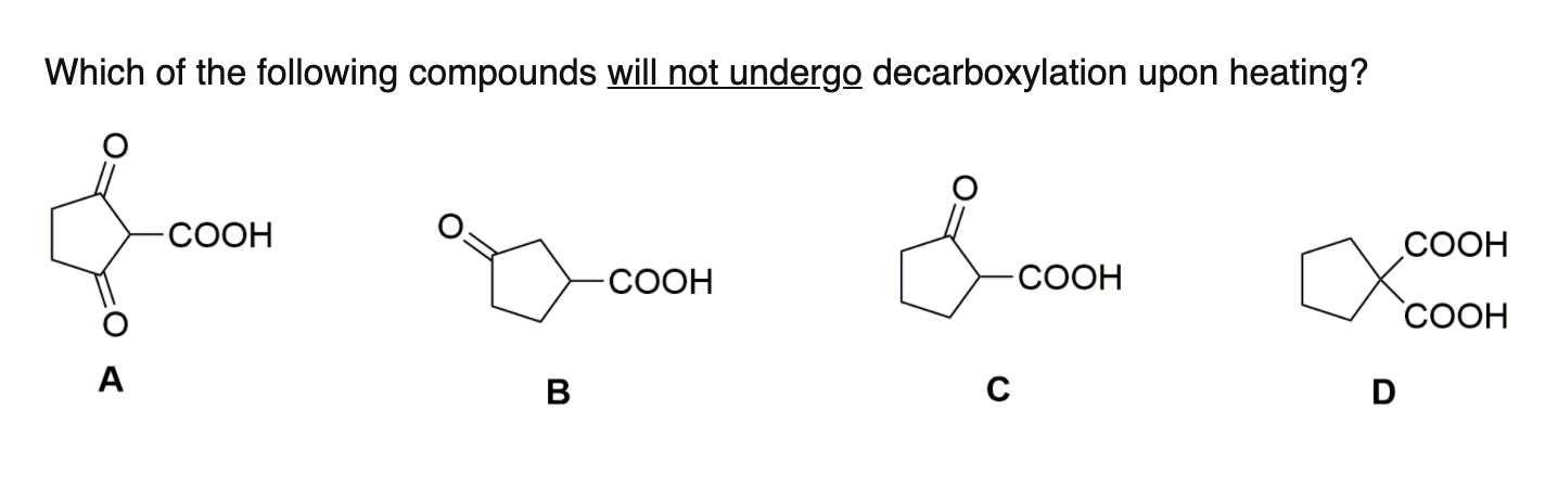 Solved Which of the following compounds will not undergo | Chegg.com