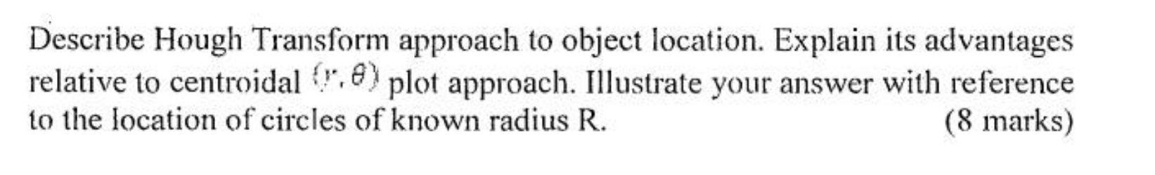 Solved Describe Hough Transform approach to object location. | Chegg.com