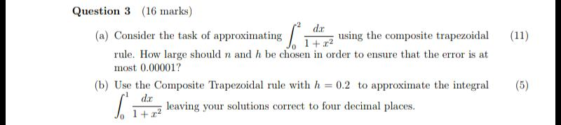 Solved (a) Consider the task of approximating ſ* (11) | Chegg.com