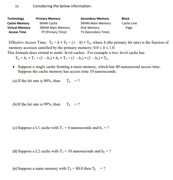 Solved 15. Considering the below information: Effective | Chegg.com
