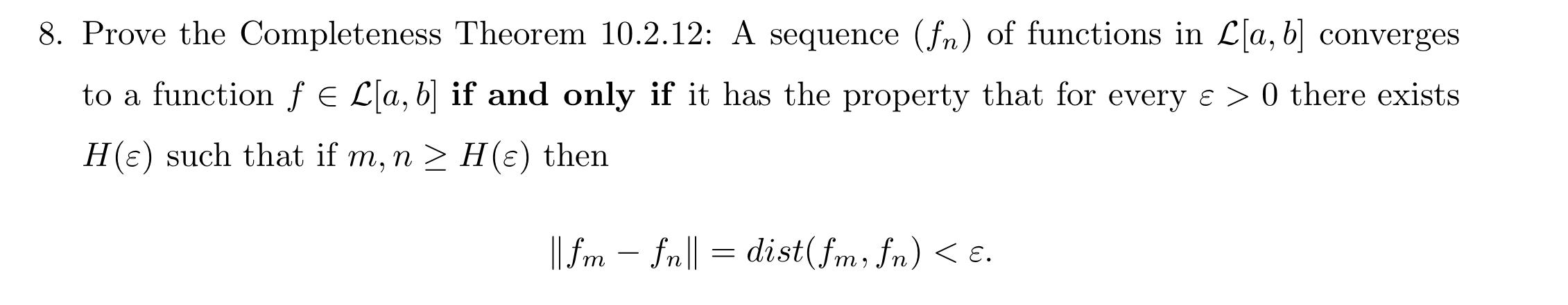 Solved 8. Prove the Completeness Theorem 10.2.12: A sequence | Chegg.com