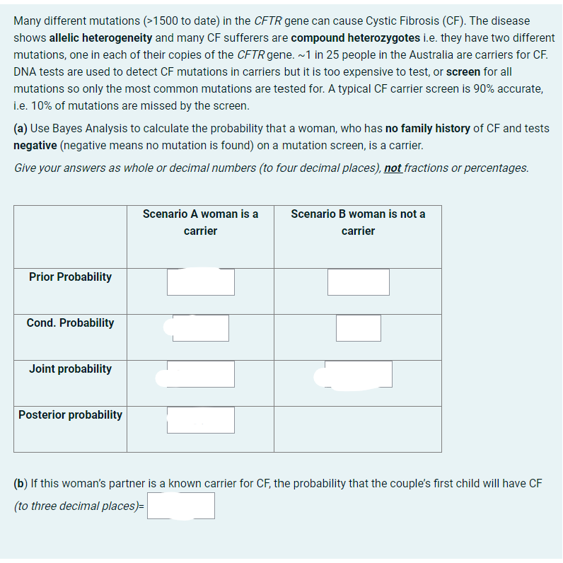 (a) Using Bayes Analysis, calculate the posterior | Chegg.com
