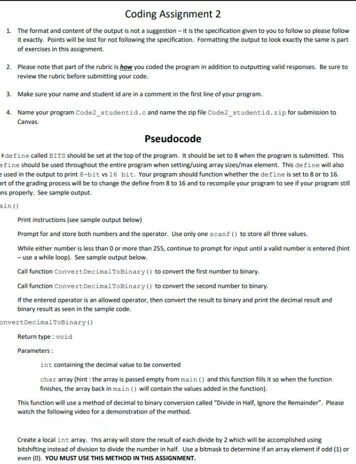 Solved Coding Assignment 2 1 The Format And Content Of The 5901