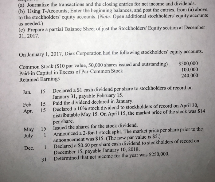 Solved (a) Journalize the transactions and the closing | Chegg.com
