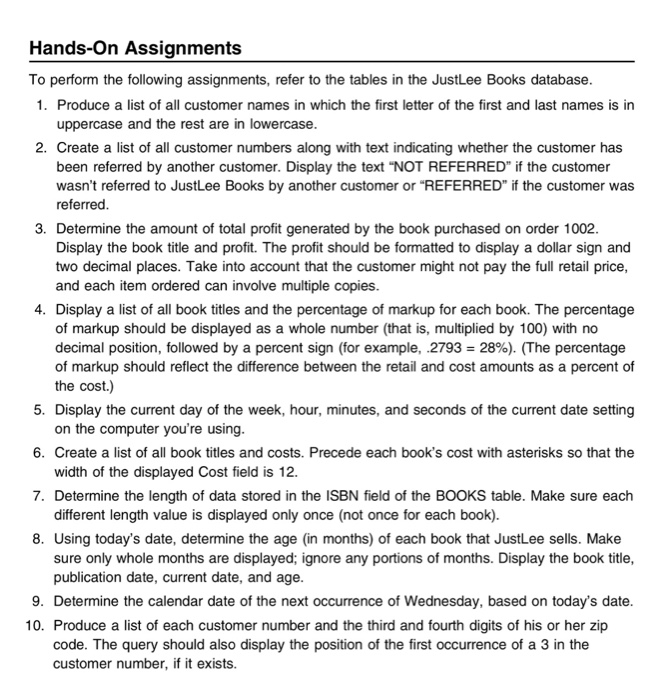 Solved Hands-On Assignments To perform the following | Chegg.com