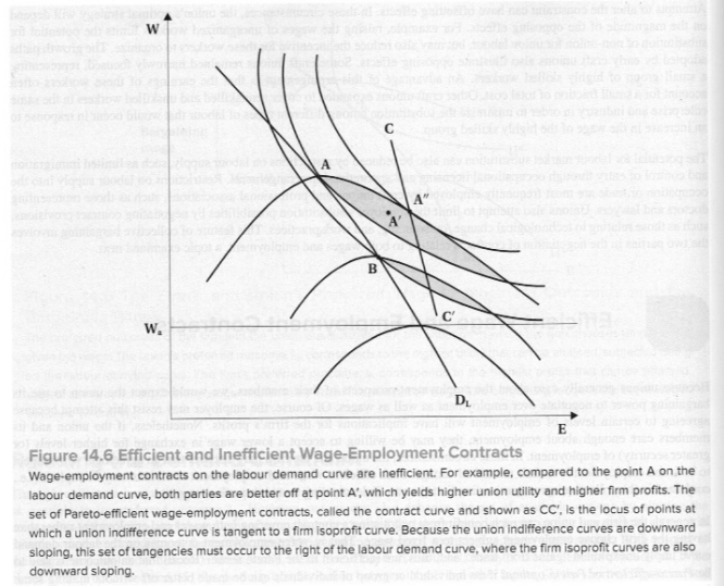Solved Figure 14.6 Efficient and Inefficient Wage-Employment | Chegg.com