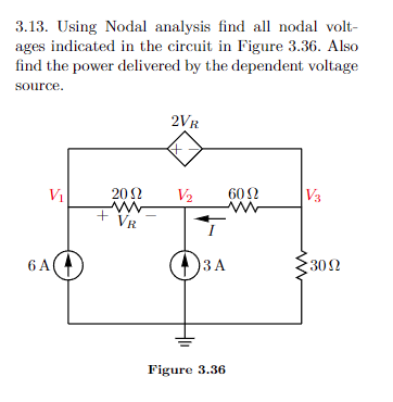 Solved 3.13. Using Nodal analysis find all nodal voltages | Chegg.com