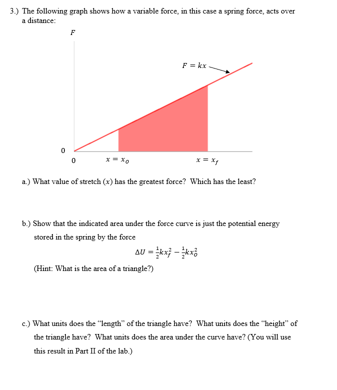 Solved 3.) The following graph shows how a variable force, | Chegg.com