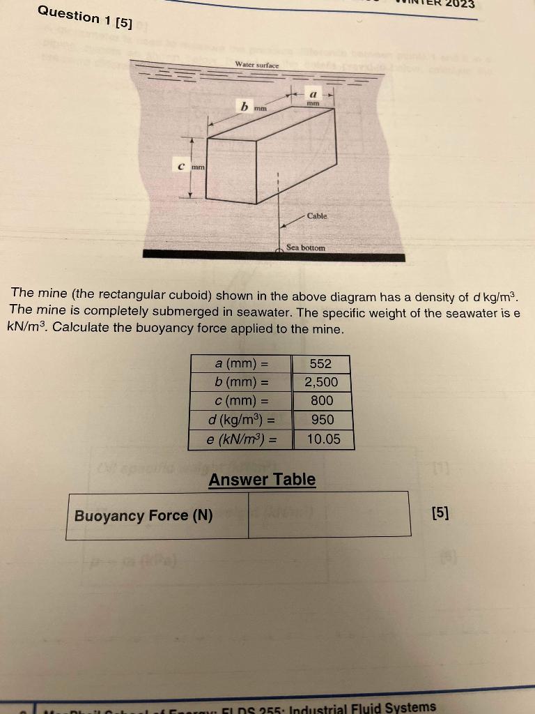 Solved The mine (the rectangular cuboid) shown in the above | Chegg.com