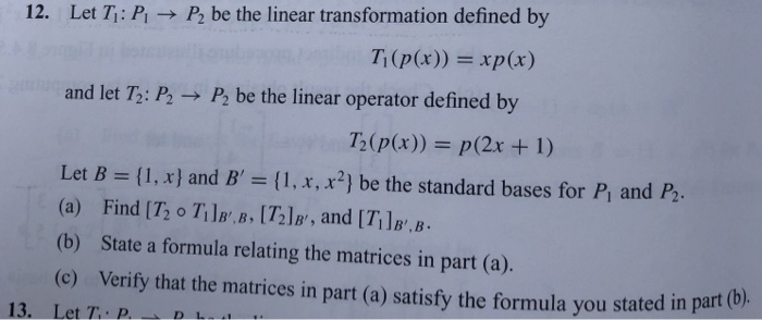 Solved Let T: Pi P2 be the linear transformation defined by | Chegg.com