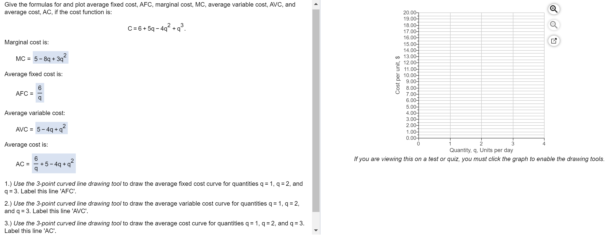 Solved Give the formulas for and plot average fixed cost, | Chegg.com