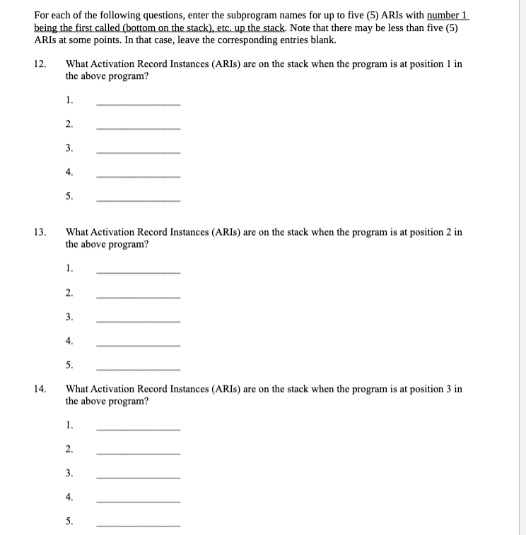 Consider the following program defined using Ada | Chegg.com