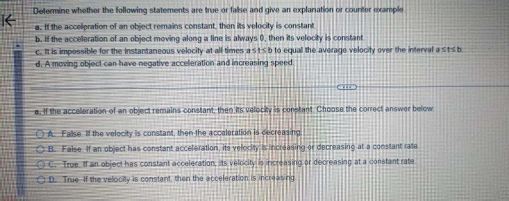 Solved Determine whether the following statements are true | Chegg.com