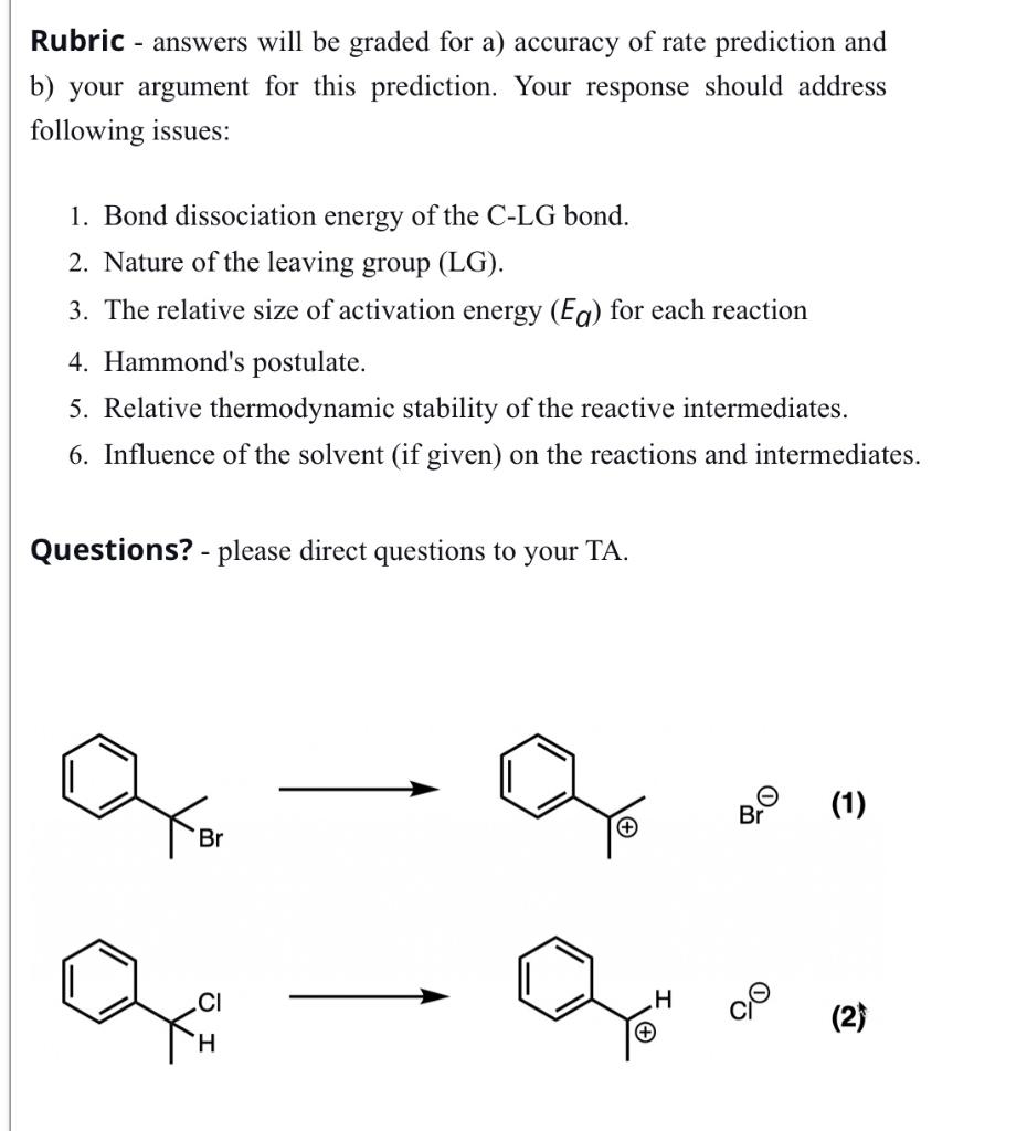 Solved Rubric - answers will be graded for a) accuracy of | Chegg.com