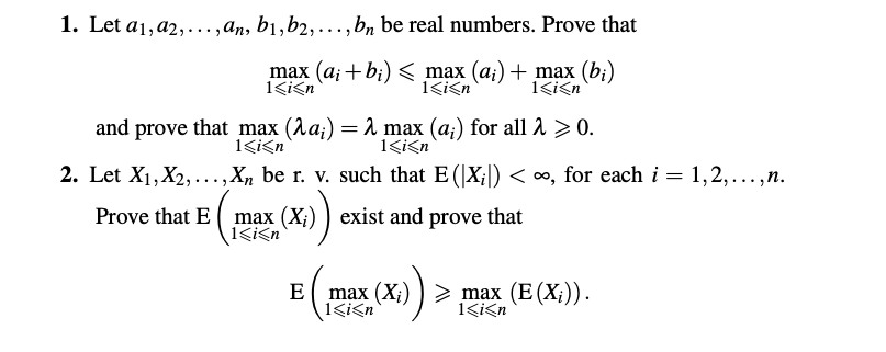 Solved 1. Let aj, a2, ...,an, b1,b2, ...,bn be real numbers. | Chegg.com
