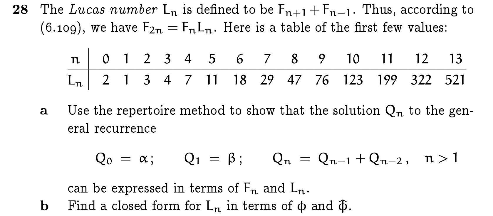 28 The Lucas number Ln is defined to be Fn+1+Fn−1. | Chegg.com