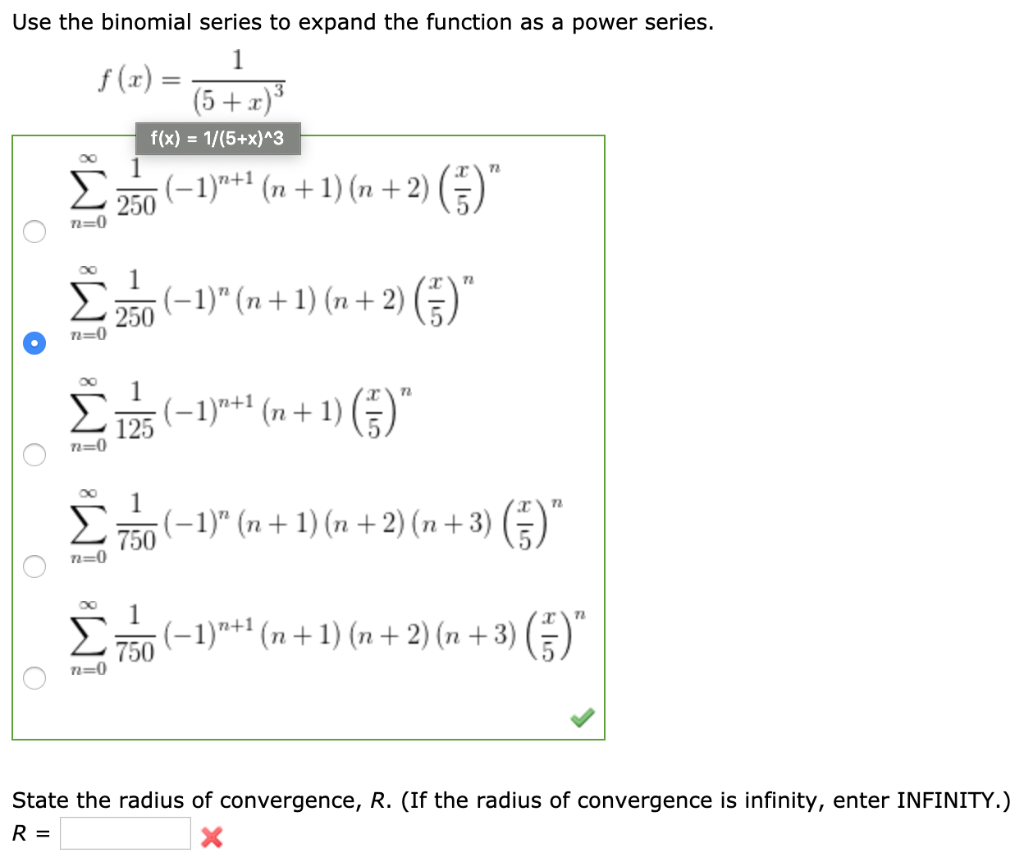 Solved Use the binomial series to expand the function as a | Chegg.com