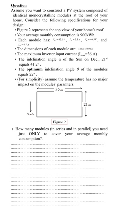 Solved Assume you want to construct a PV system composed of | Chegg.com