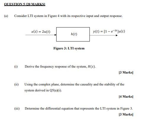 Solved QUESTION 5.120 MARKSI (a) Consider LTI system in | Chegg.com