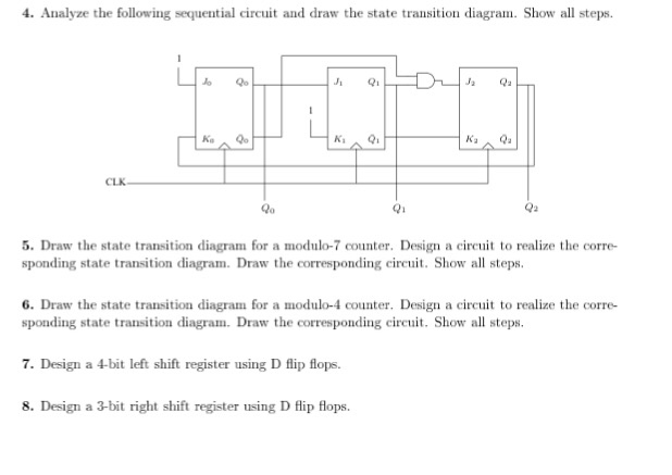 Solved Analyze the following sequential circuit and draw the | Chegg.com