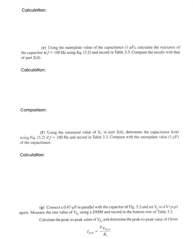 Part 2 Capacitive Reactance A Construct The Circuit