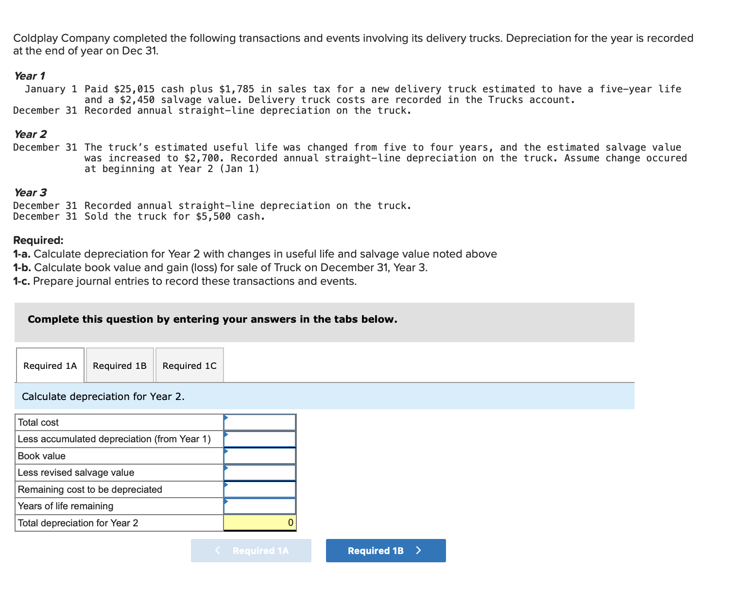 Solved Coldplay Company completed the following transactions | Chegg.com