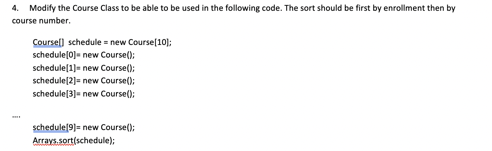 Solved 4. Modify the Course Class to be able to be used in | Chegg.com