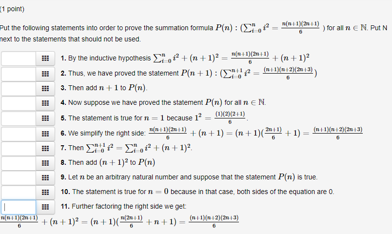 Solved Put the following statements into order to prove the | Chegg.com
