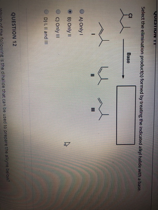 Solved select the elimination products) formed by treat ing | Chegg.com