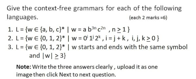 Solved Give the context-free grammars for each of the | Chegg.com