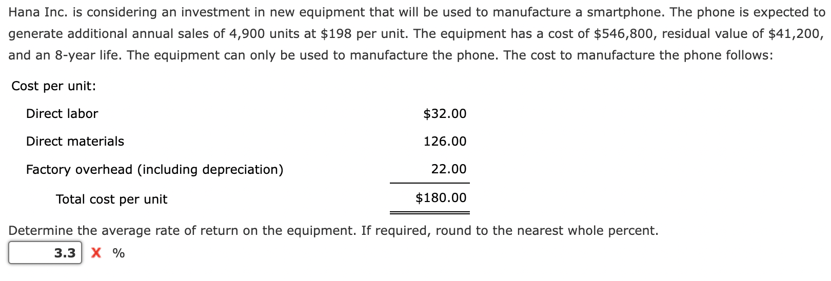 Solved Hana Inc. is considering an investment in new | Chegg.com