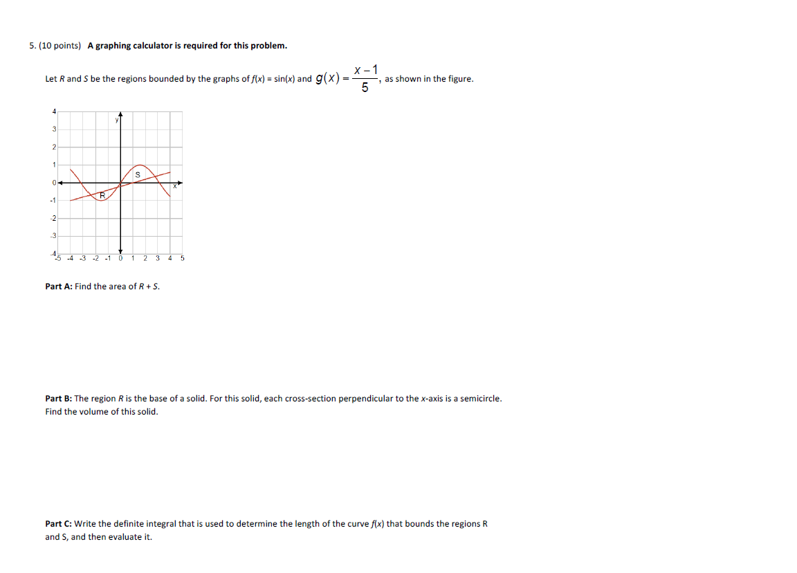 Solved 5. (10 points) A graphing calculator is required for | Chegg.com