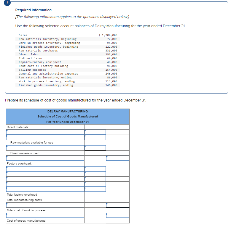 Solved Use the following selected account balances of Delray | Chegg.com Solved Use the following selected account balances of Delray | Chegg.com